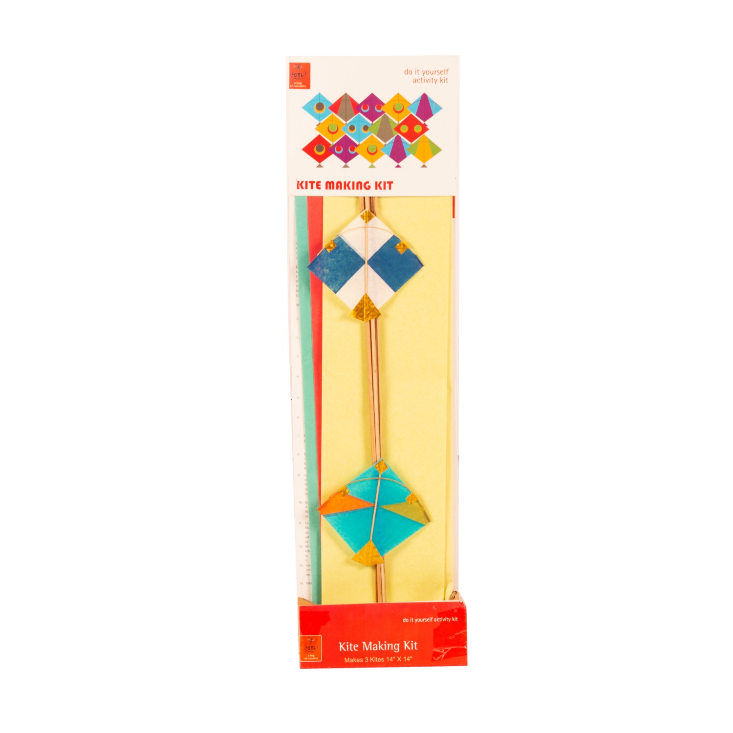 POTLI Handmade Kite Making Craft Kit ( Makes 3 Kites) for All Ages ...